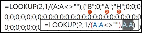 lookup last value from a column or a row in excel formula