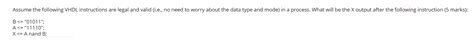 Solved Assume The Following Vhdl Instructions Are Legal And