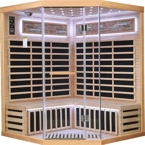 Livaca 2 Person Carbon Heating Plate Corner Far Infrared Sauna With