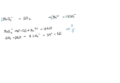 Solved Permanganate Ion Reacts With Sulphur Dioxide Gas In Acidic