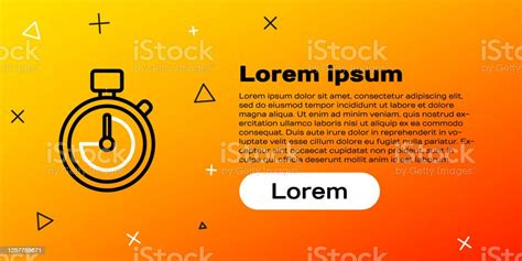 노란색 배경에 격리 된 라인 스톱워치 아이콘 시간 타이머 기호입니다 크로노미터 기호 다채로운 개요 개념 벡터 일러스트레이션 0명에 대한 스톡 벡터 아트 및 기타 이미지