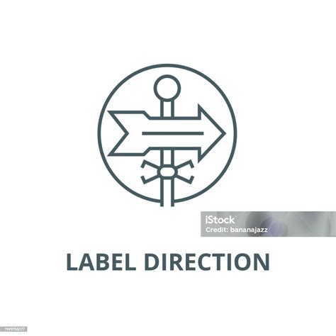 Label Direction Vector Line Icon Linear Concept Outline Sign Symbol Stock Illustration