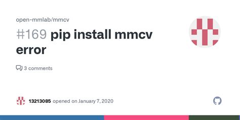 Pip Install Mmcv Error · Issue 169 · Open Mmlabmmcv · Github