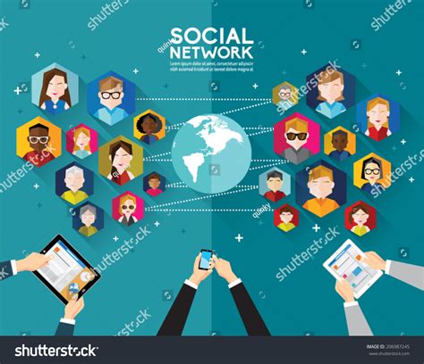 Social Networking People Conceptual Vector Design Stock Vector Royalty Free 206987245