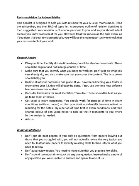 A Level Pure Revision Pdf Trigonometric Functions Equations