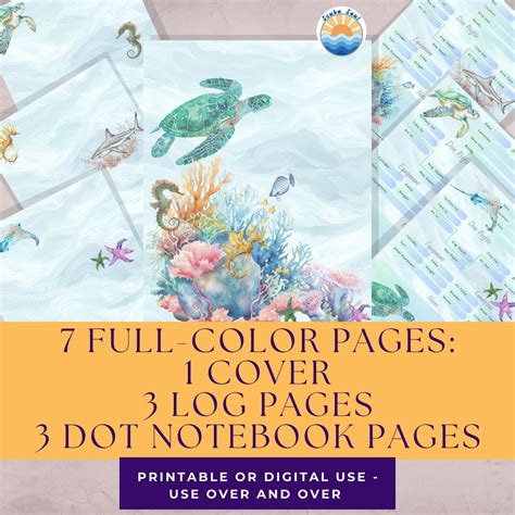 Printable Scuba Dive Log Book Sheets Digital Download Diving Log Print At Home Dive Log Book Pdf