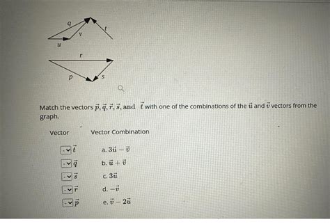 Solved Match The Vectors Vecpvecqvecrvecs ﻿and