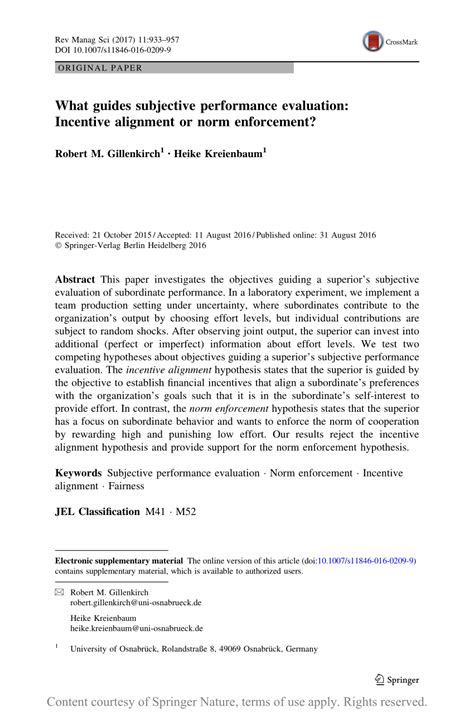 What Guides Subjective Performance Evaluation Incentive Alignment Or
