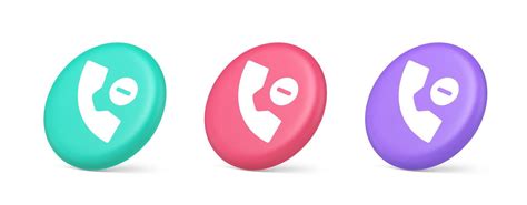 Phone Call Delete Contact Communication Button Voice Conversation Web Interface App 3d Isometric