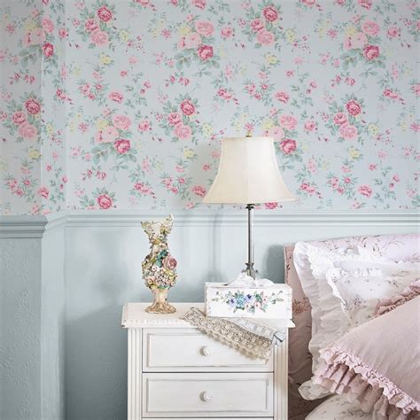 Rachel Ashwell Wild Flower Blue Wallpaper