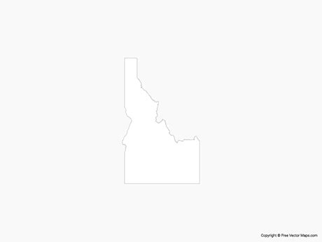 Printable Vector Map Of Idaho Outline Free Vector Maps