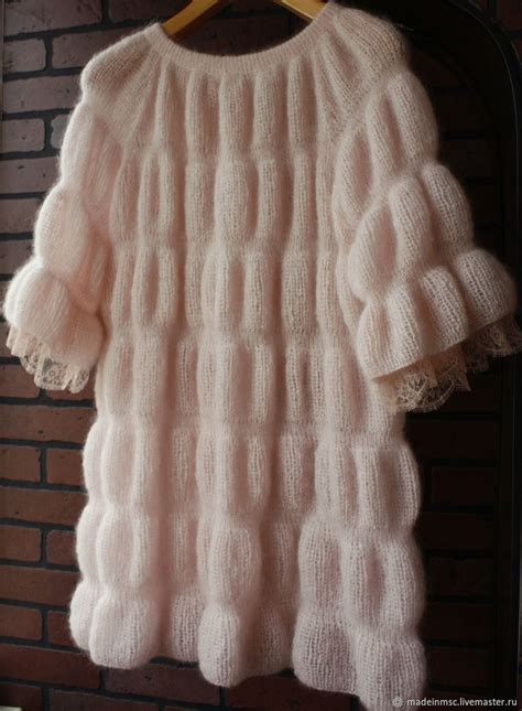 Кофты и свитера ручной работы Заказать КОФТОЧКА Туника мохер шелк кружево Шантильи темный