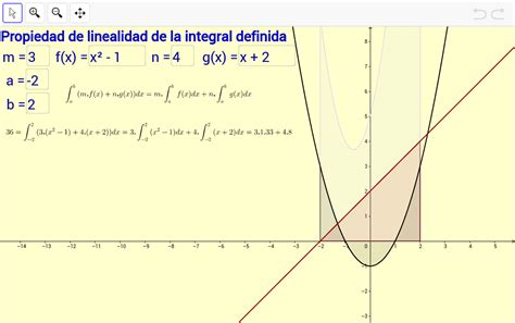 Integral Definida Propiedad De Linealidad Geogebra
