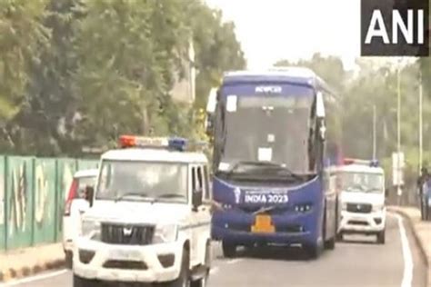 Cwc 2023 Team India Arrives At Narendra Modi Stadium Ahead Of India