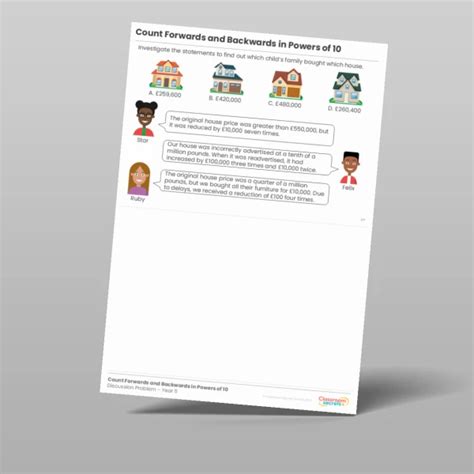Year 5 Count Forwards And Backwards In Powers Of 10 Discussion Problem Resource Classroom Secrets