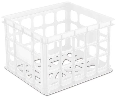 Sterilite Storage Crate Stackable Plastic Bin Open Basket