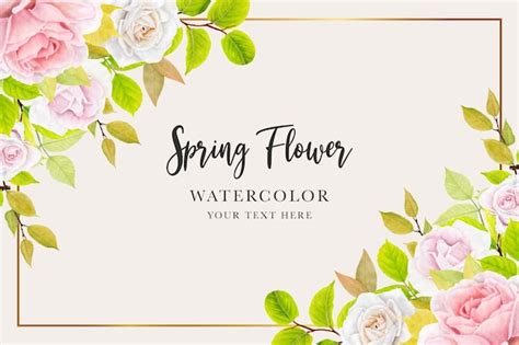 우아한 꽃 장미 경계 및 프레임 카드 디자인 무료 벡터