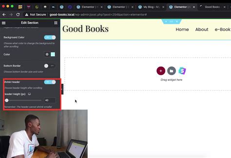 Create A Free Sticky Transparent Header In Elementor
