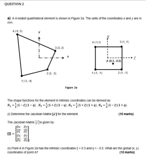 Solved QUESTION A A Noded Quadrilateral Element Is Chegg
