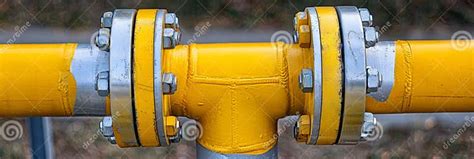 Detailed View Of Pipeline And Support Structure In Industrial Facility