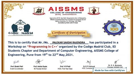 Sakshi Palekar On Linkedin Completed Programming In Cpp Workshop