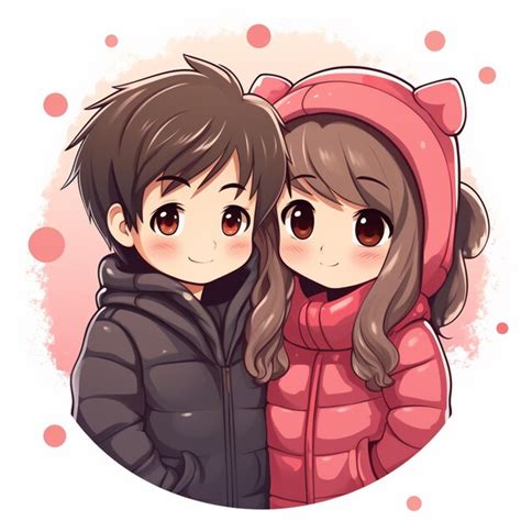 Premium Ai Image Anime Couple In Winter Clothes With Pink Hat And Red