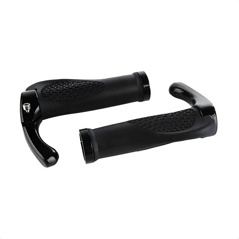 Par De Manopla Ergonomica Preta Anatômicas Apoio Guidão Bicicleta Com Barend Chifrinhos E Trava