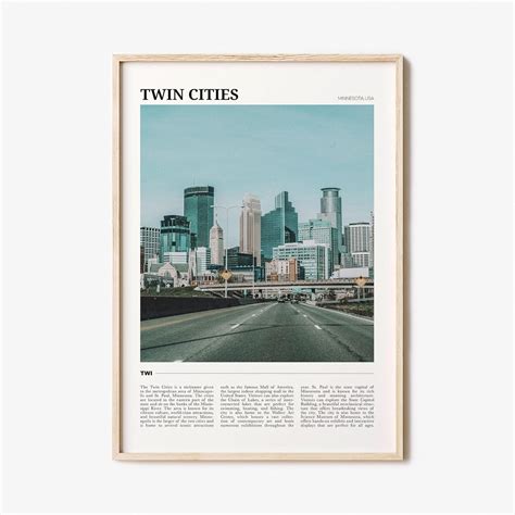 Twin Cities Travel Poster Twin Cities Wall Art Poster Print