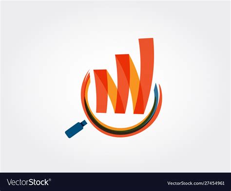 Magnifying Glass Metrics Icon Royalty Free Vector Image