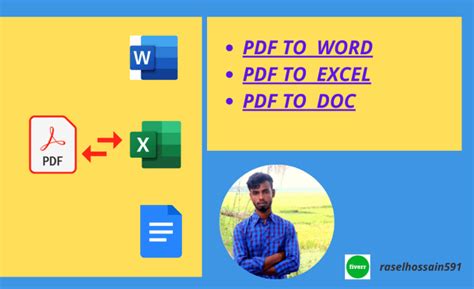 Convert Your Pdf Word Or Excel File Into Google Docs Sheets By Raselhossain Fiverr