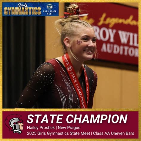 New Prague High School Hailey Proshek New Prague Class Aa Uneven Bars Congratulations