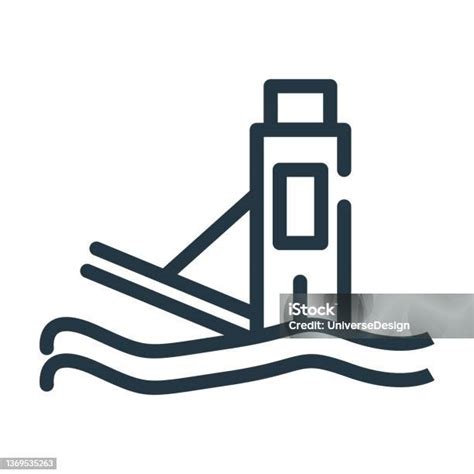 드로브리지 씬 선 아이콘 동화 개념 고립 된 윤곽 기호에서 건물 여행 선형 아이콘 웹 디자인 및 앱에 대한 벡터 그림 기호