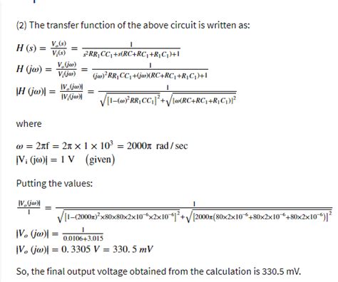Transfer Function Second Order Lti Low Pass Filter Solving For