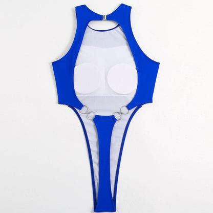 Sheer Mesh High Leg Thong O Ring One Piece Swimsuit Sunnybikinis