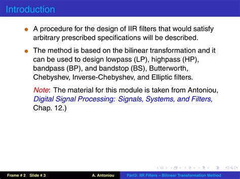 Warping Concept Iir Filters Bilinear Transformation Method Pdf