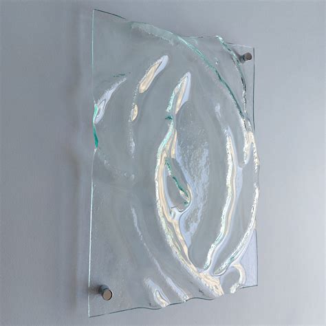 Artistic Clear Fused Glass Wall Art Panel Detailed Glass Wall Panel
