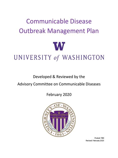 University Of Washington Comm Disease Outbreak Management Plan Feb 2020 Working Draft Download