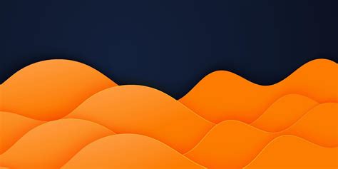 Abstract Geometric Dark Blue And Orange Wave Theme Overlap Background