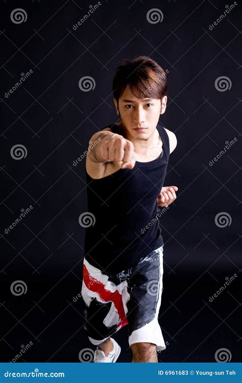 Asian Young Guy Give A Punch Stock Image Image Of Male Active 6961683