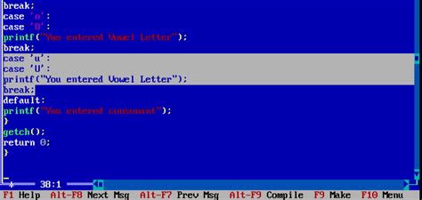 Program To Check Whether A Entered Letter Is Vowel Or Not Using Switch