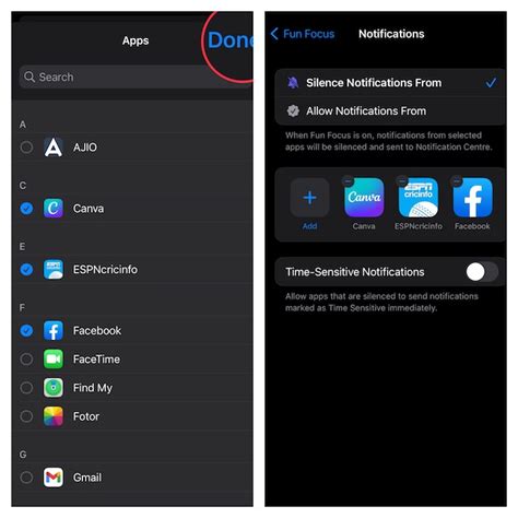 Silence Notifications From Specific Apps During Focus In Ios
