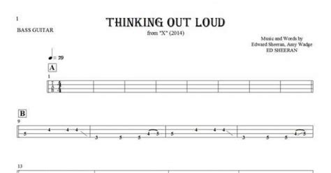 Thinking Out Loud Tablature For Bass Guitar Playyournotes