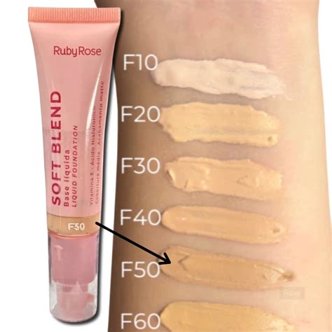 Base Líquida Soft Blend Cor F50 Ruby Rose Tudo De Maquiagem
