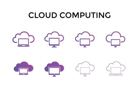 Set Of Cloud Computing Icon Vector Illustration Cloud Computing Symbol