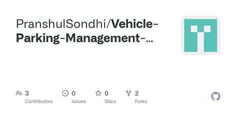 Github Pranshulsondhivehicle Parking Management System Project