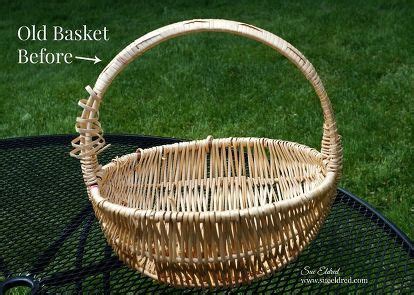 New Look For An Old Basket Old Baskets Basket Diy Garden Decor