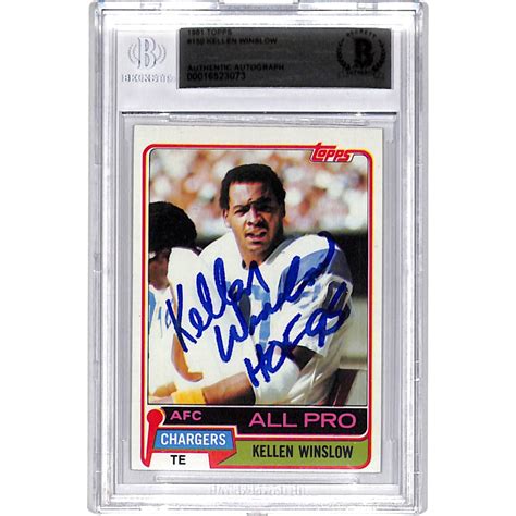 Kellen Winslow Signed 1981 Topps 150 Trading Card Hof Beckett 44537