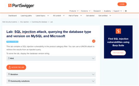 Sql Injection Attack Querying The Database Type And Version On Mysql