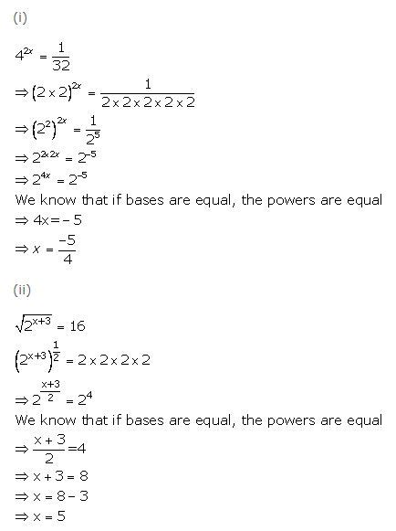 Indices Exponents Concise Class 9th Icse Maths Selina Publications