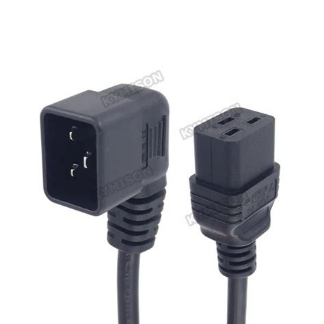 90 Degree Bent IEC320 C20 To C19 PDU Power Supply Extension Cord Angle C20 Male To C19 Female